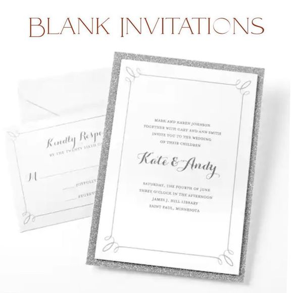 Gartner Studios | Party Supplies | Newsilver Glitter Border Invitation ...